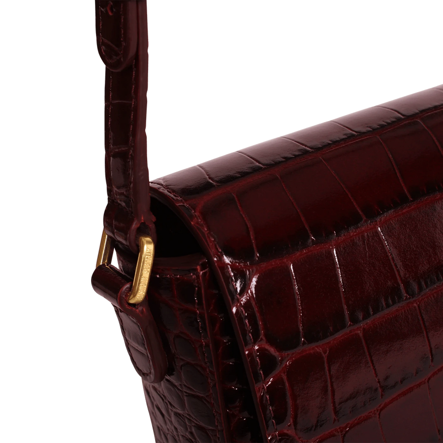 Mini Monceau Gold Edition - Burgundy Embossed Leather – Ateliers Auguste