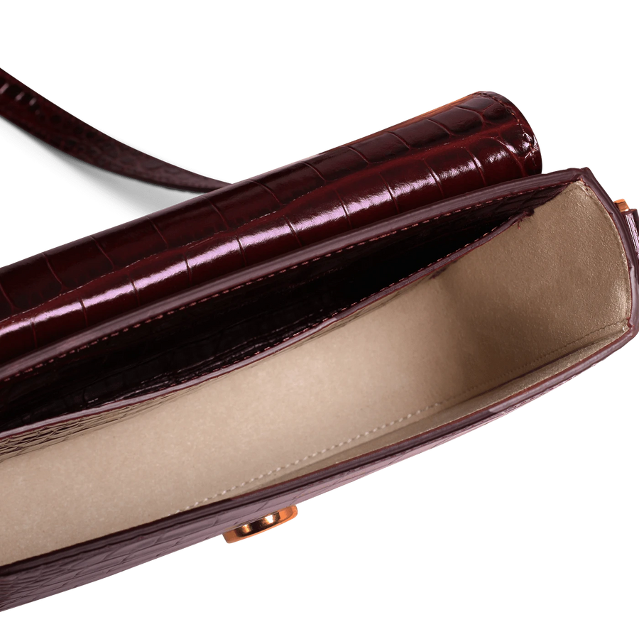 Mini Monceau Gold Edition - Burgundy Embossed Leather – Ateliers Auguste